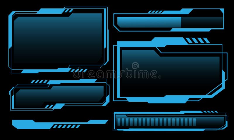 Hud Frames Blue User Interface Elements Design Modern Technology ...