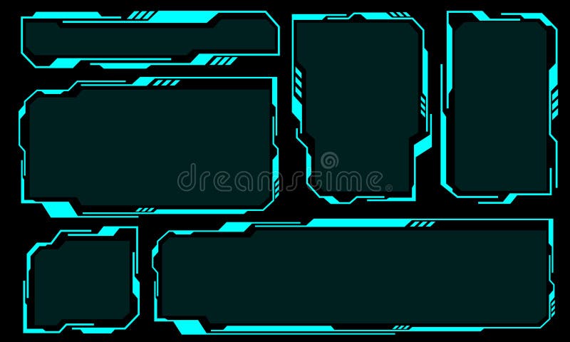 Hud Frames Blue User Interface Elements Design Modern Technology ...