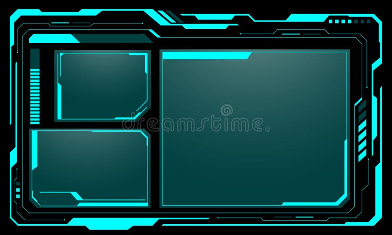 HUD Frames Blue User Interface Elements Design Modern Technology ...