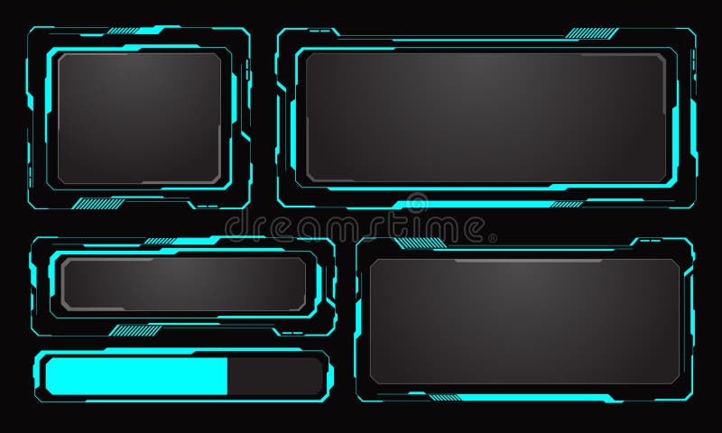HUD Frames Blue User Interface Elements Design Modern Technology ...