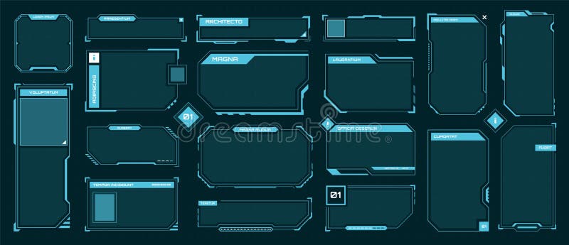 Hud Frames. Futuristic Text Box, Border, Frame. Sci-fi Digital Screen ...