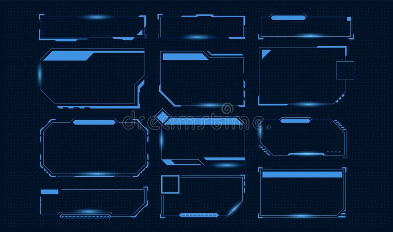 HUD Frames Neon, Future Interface of Collection Stock Vector ...