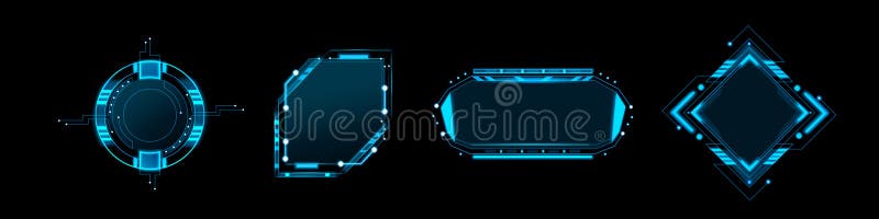 Hud Frames Set for Computer Game Ui Stock Illustration - Illustration ...