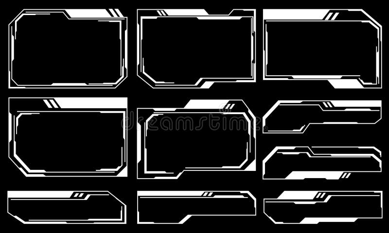 Hud Frames Black and Grey User Interface Elements Design Modern Technology Futuristic Control ...