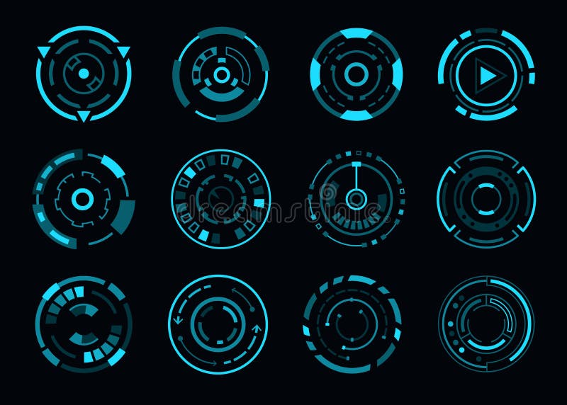 HUD Futuristic Aim Controls, Navigation Interface Stock Vector ...
