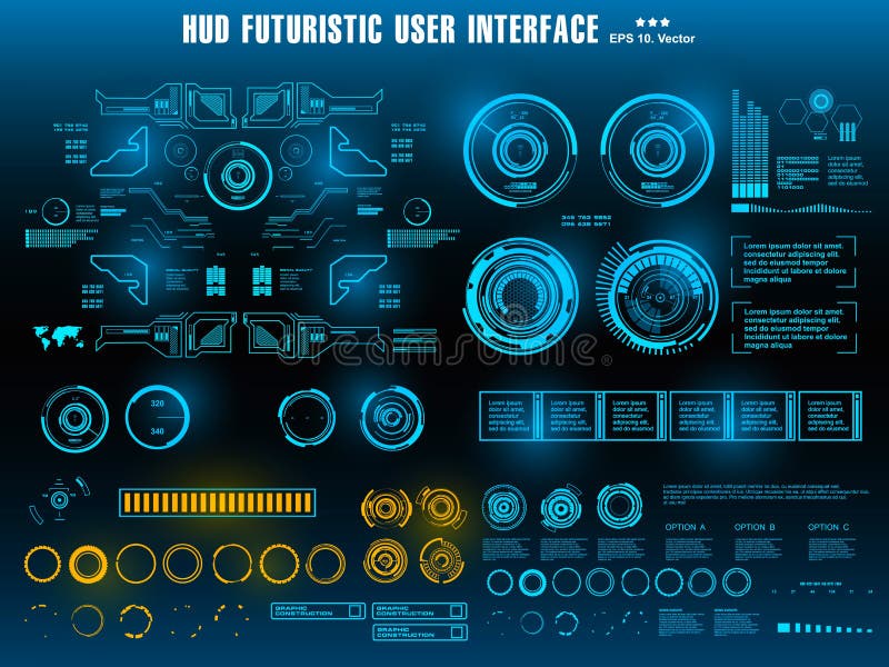 Futuristic Blue Virtual Graphic Touch User Interface, Music Interface ...