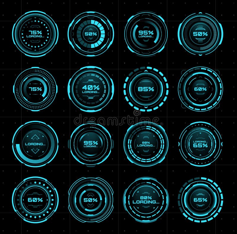 HUD Futuristic Loading Bars, Game UI Interface Stock Vector - Illustration of tech, program ...