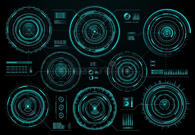 HUD Futuristic Circular Panels, Sci Fi Interface Stock Vector ...