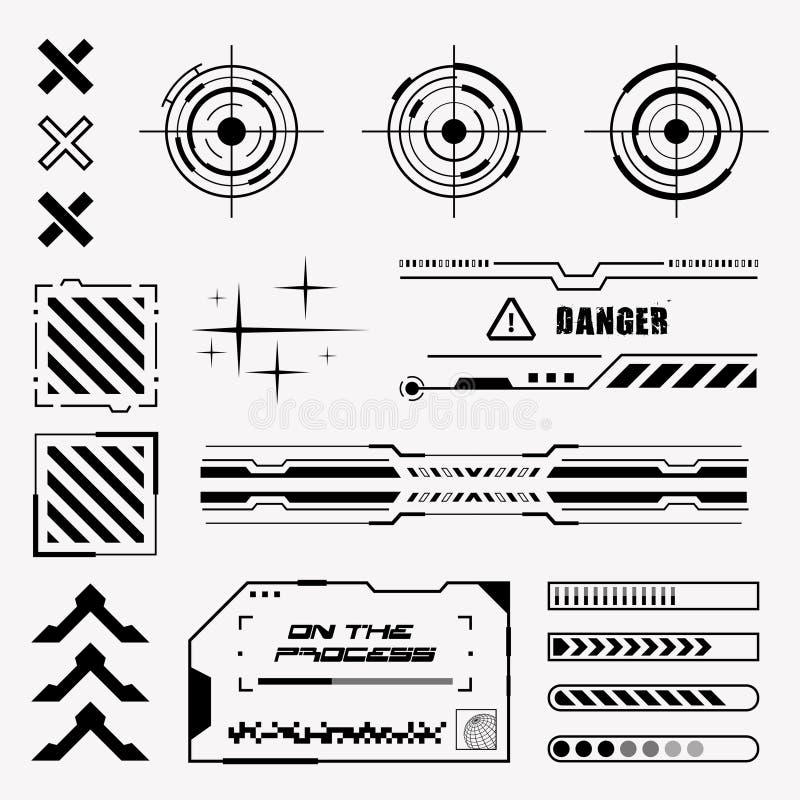 HUD Futuristic Cyberpunk Elements Design Stock Vector - Illustration of ...