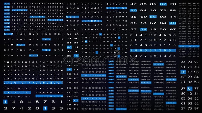 HUD Futuristic Digital Data Number Motion. Abstract Binary Decimal Statistics Monitor Display 4K ...