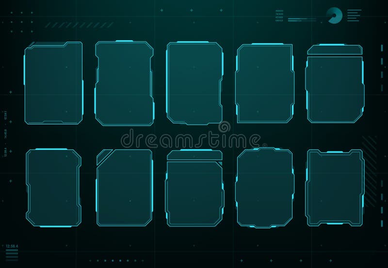 HUD Futuristic Info Box Borders, Display Interface Stock Vector ...