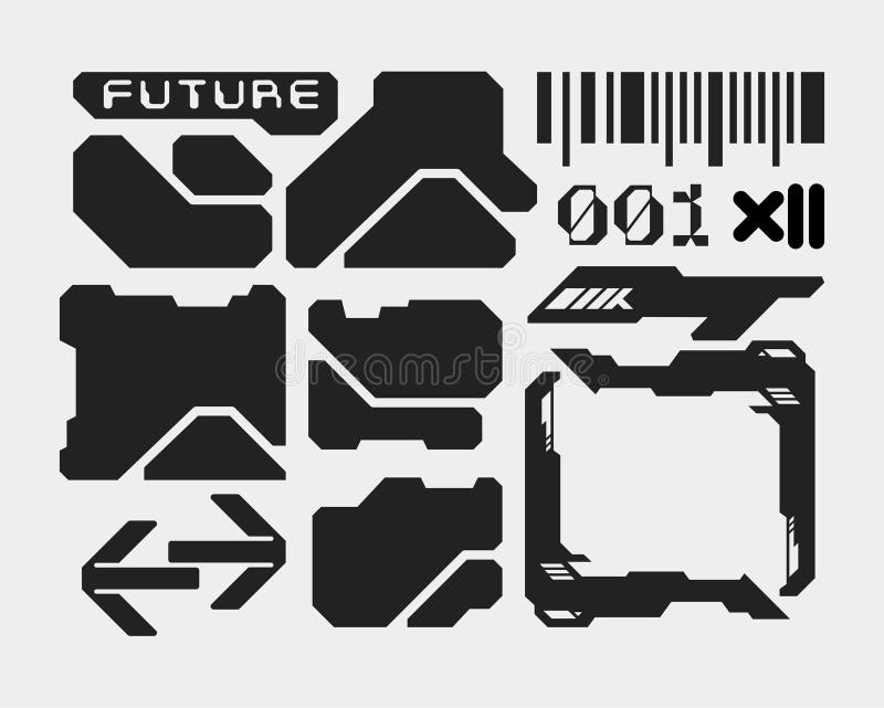 HUD Futuristic Frame Border Game Swag Elements Pack Panel Cyber Sci-fi ...