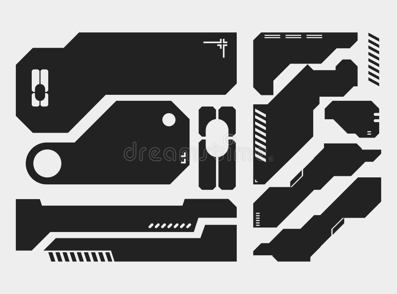 HUD Futuristic Frame Border Game Swag Elements Pack Panel Cyber Sci-fi ...