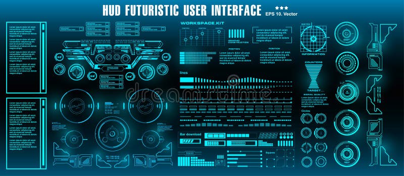 HUD Futuristic Green User Interface, Target. Dashboard Display Virtual ...