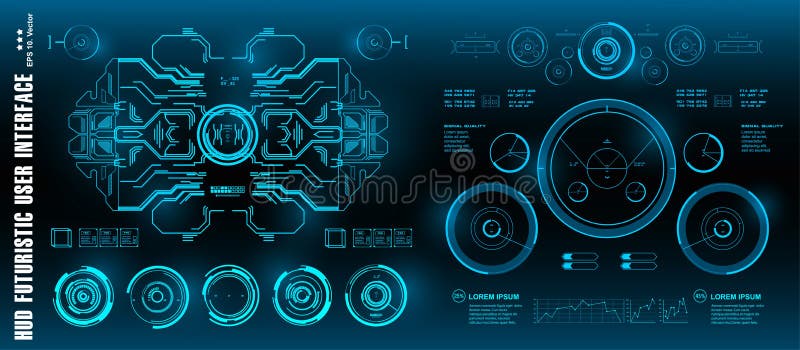 HUD Futuristic Green User Interface, Target. Dashboard Display Virtual ...