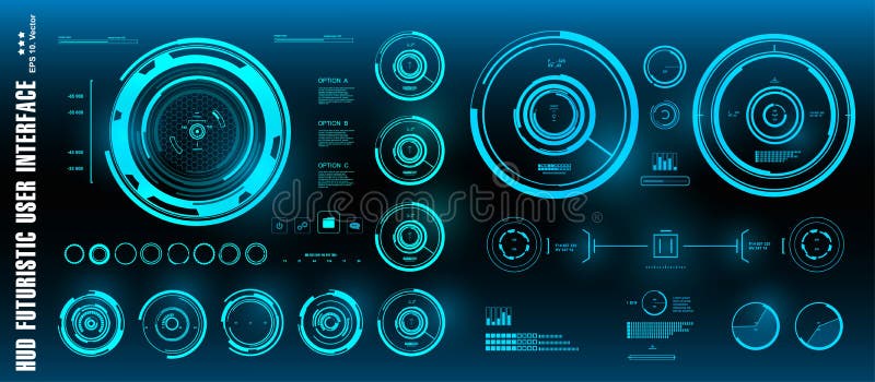 HUD Futuristic Green User Interface, Target. Dashboard Display Virtual ...