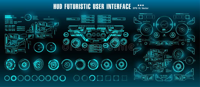 HUD Futuristic Green User Interface, Target. Dashboard Display Virtual ...