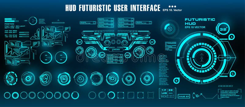 HUD Futuristic Green User Interface, Target. Dashboard Display Virtual ...