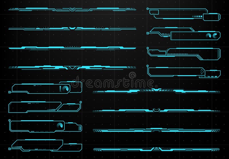 HUD Futuristic Info Box Borders, Display Interface Stock Illustration ...