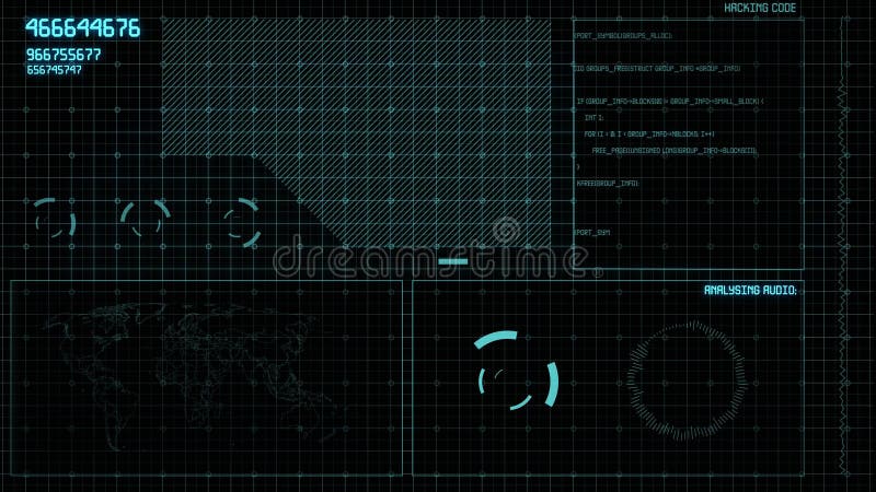 HUD Futuristic 4K UI Interface. Monochromatic Visual Display: Aerial ...
