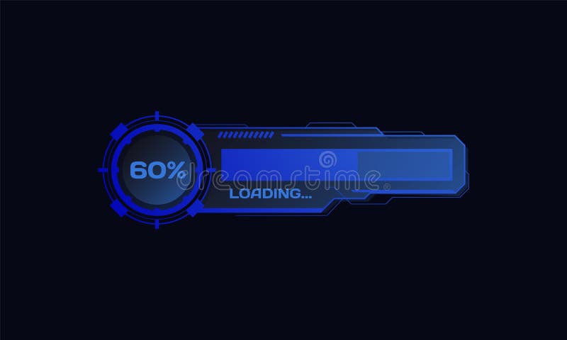 Hud Futuristic Progress Bar Sci Fi Interface Template Stock Vector ...
