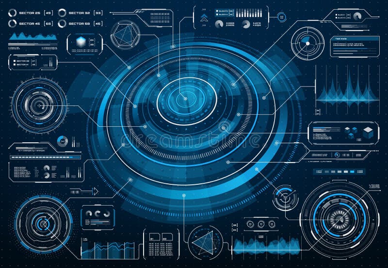 HUD Infographic, Dashboard Panel with Space Sphere Stock Vector ...
