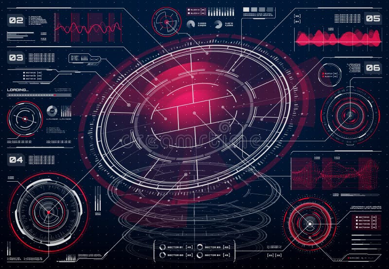 HUD Infographic, Dashboard Panel with Space Sphere Stock Vector ...