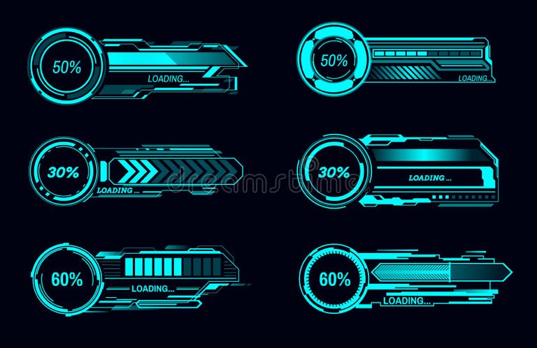 HUD Futuristic Loading Bars, Sci Fi User Interface Stock Vector ...