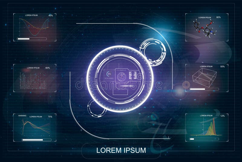 Hud. Illustration with Hud for Game Background Design. Digital Data ...