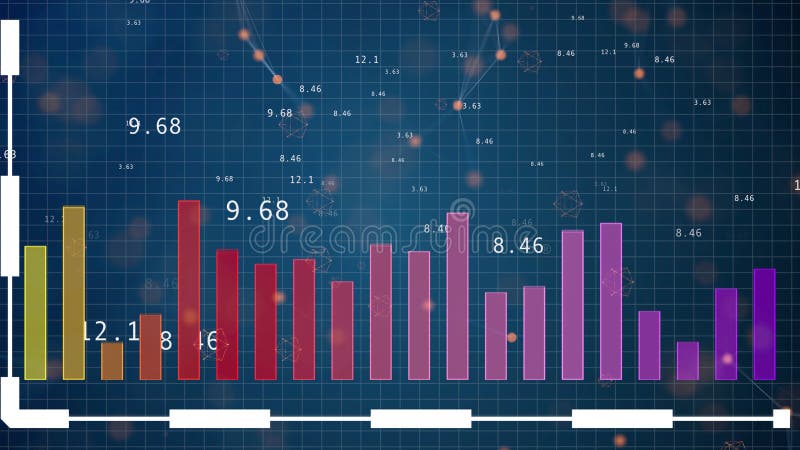 HUD Graph with Rising Up Nd Falling Down Candle Bars Diagram Over ...