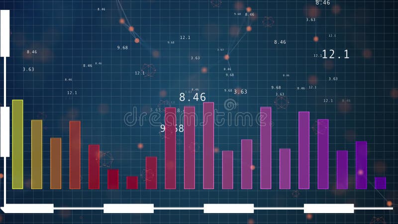 HUD Graph with Rising Up Nd Falling Down Candle Bars Diagram Over ...