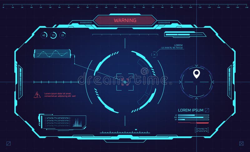 Hud Helmet View. VR Dashboard in Futuristic Glasses or Spaceship ...