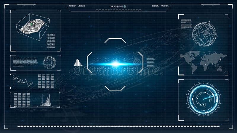 Hud. Illustration with Hud for Game Background Design. Digital Data ...