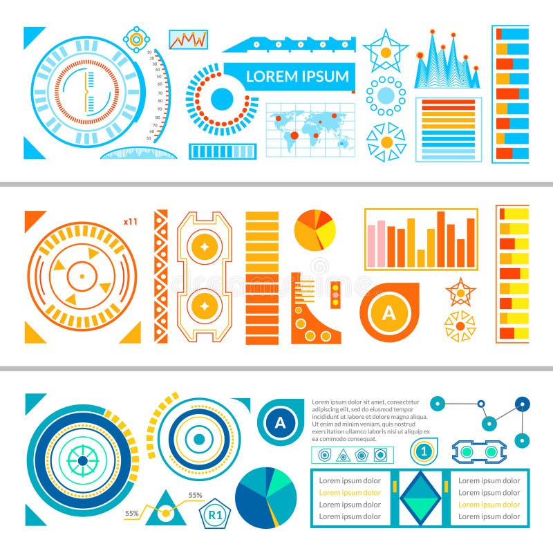 Hud Interface Orange stock vector. Illustration of hitech - 58847296