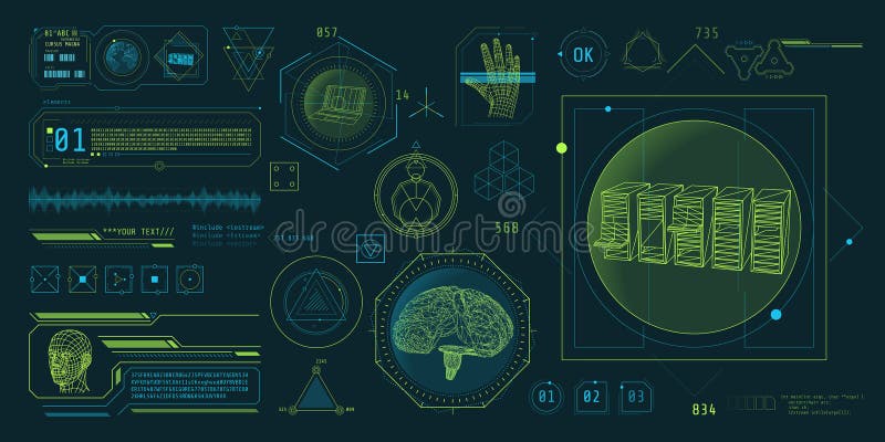 HUD Interface Design for Decoding Big Data. Stock Vector - Illustration ...