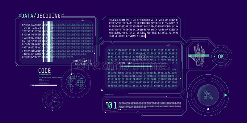 Interface For Decoding Satellite Data About An Object Stock Vector 5587