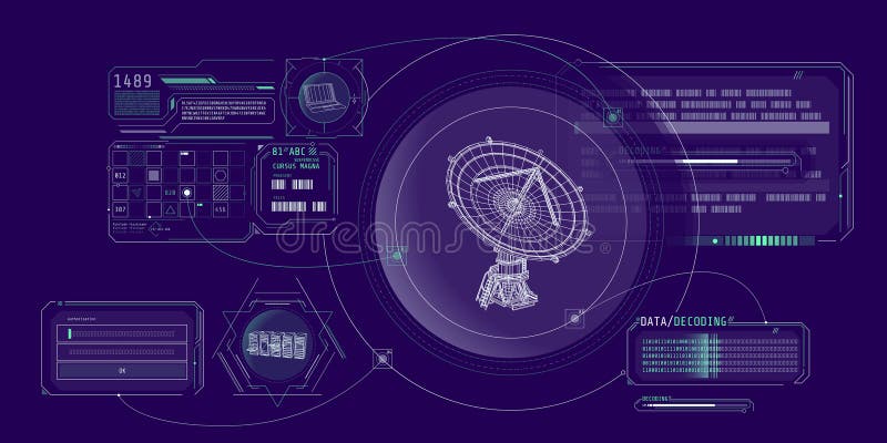 HUD Interface for Processing and Storing Radio Telescope Data. Stock ...