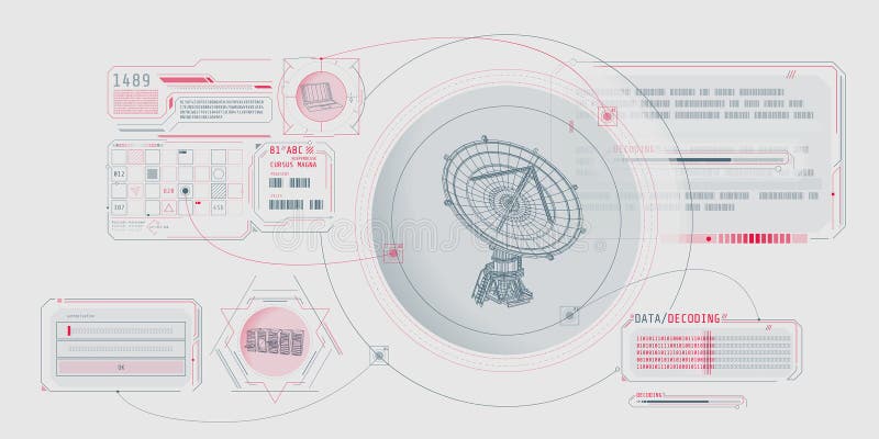 HUD Interface for Processing and Storing Radio Telescope Data. Stock ...