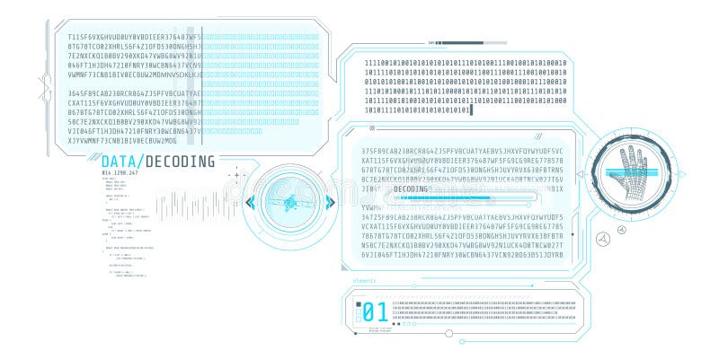 Hud Interface Design For Decoding Satellite Signals Stock Vector Illustration Of Technology