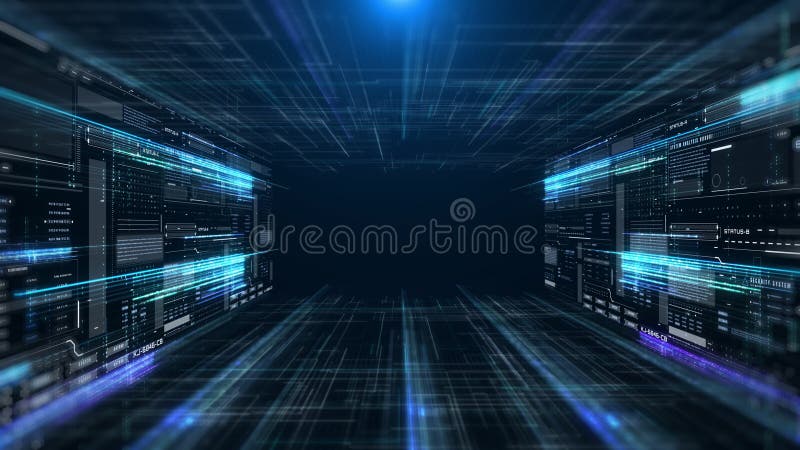 HUD Interface Digital Panel Technology Areal Fly through View 4K Motion ...