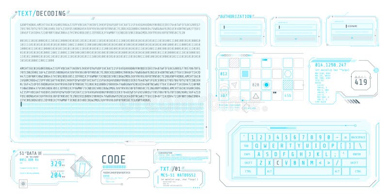 Vector Data Elements for Sci-fi Interface Infographics. Stock ...