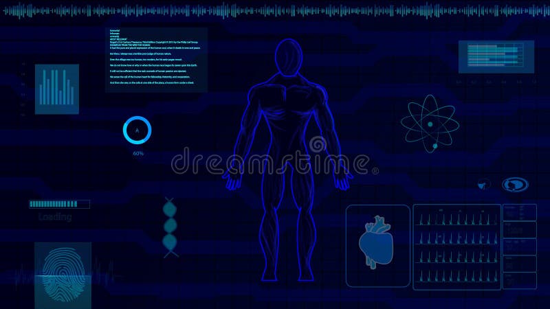 16:9 Hud Interface,futurastic Human Body,hud Biology Elelemt,Display ...