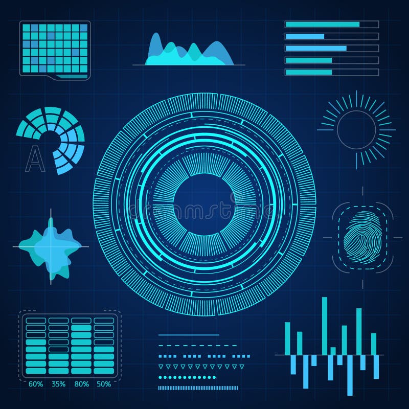 HUD Interface Futuristic Graphic Background Card. Vector Stock Vector ...