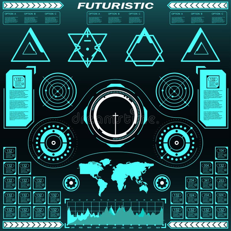 Hud Interface. Futuristic Panel. Vector Art Illustration. Stock Vector ... Hud Interface. Futuristic Panel. Vector Art Illustration. Stock Vector ...