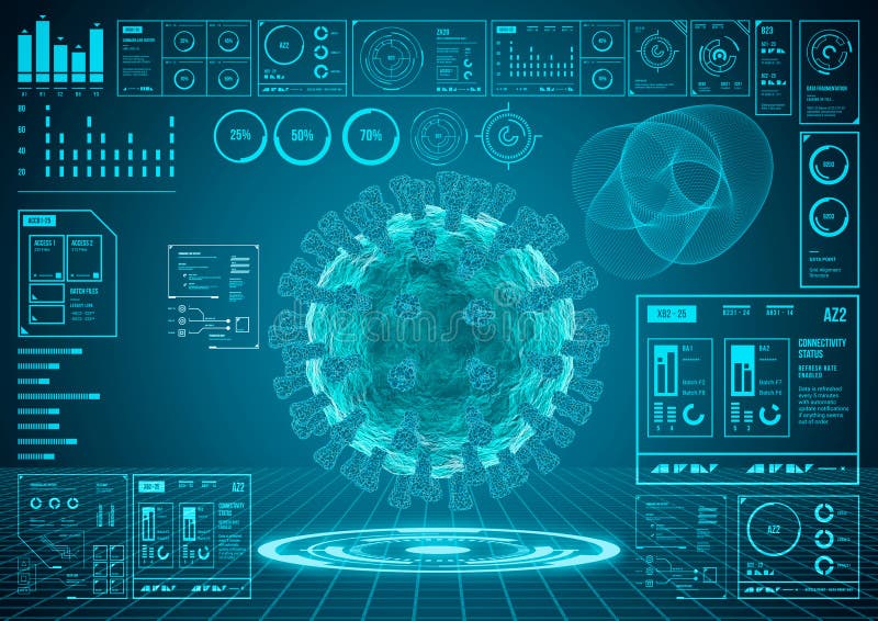 Hud Interface Hologram Scan Virus Genetic Structure. High Tech ...