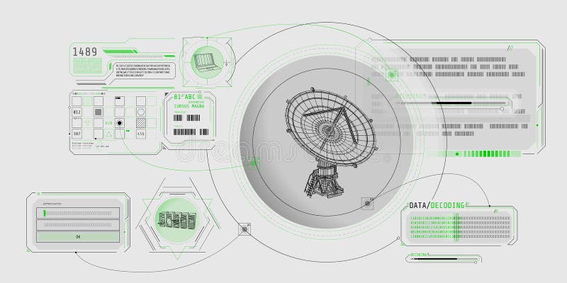 HUD Interface for Processing and Storing Radio Telescope Data. Stock ...
