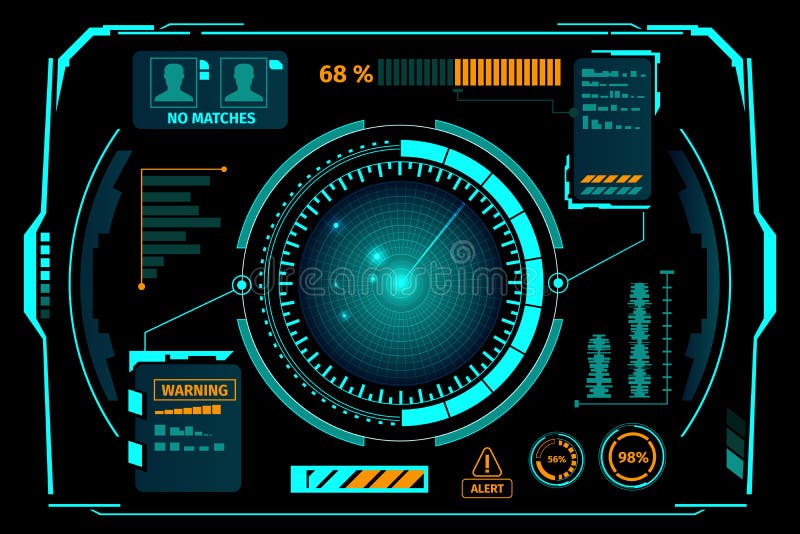 Hud Interface Radar Composition Stock Illustration - Illustration of ...