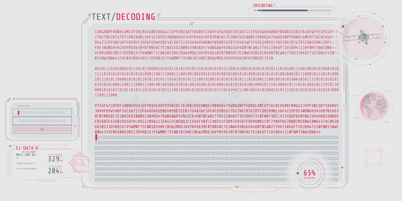 Design of a Software Interface for Text Decoding. Stock Vector ...