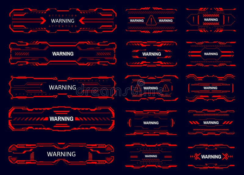 HUD Interface Warning and Caution, Attention Alert Stock Vector ...