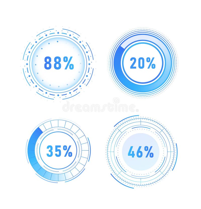 Hud loading bars white set stock vector. Illustration of circular ...